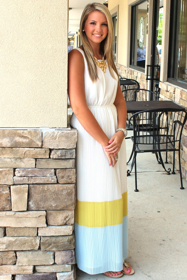 Darling: Justina Maxi Dress, White - Elise