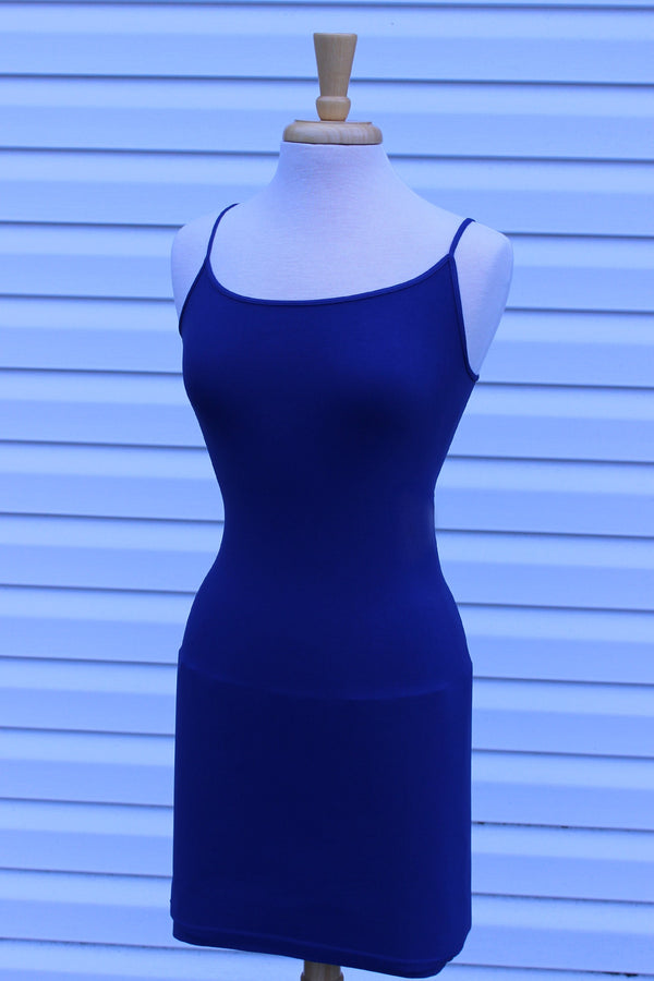 Tees by Tina: Cami Tunic Slip Dress, Cobalt - Elise