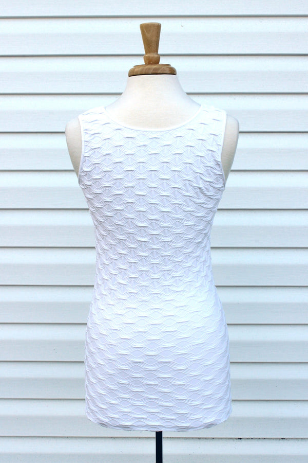 Tees by Tina: Lattice Tank, White - Elise